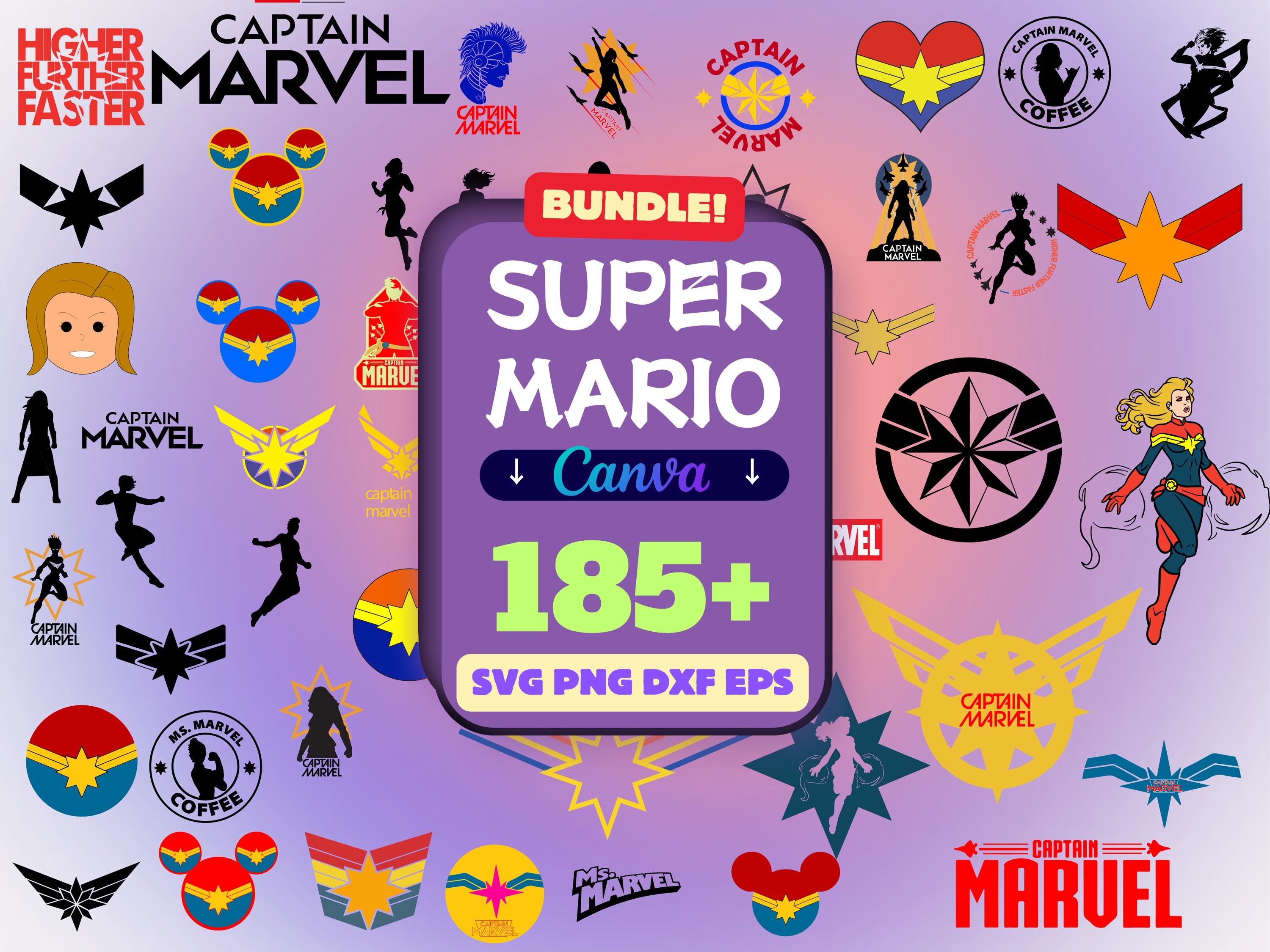 185 Captain Marvel Svg Bundle Png-svg-dxf-eps - Etsy