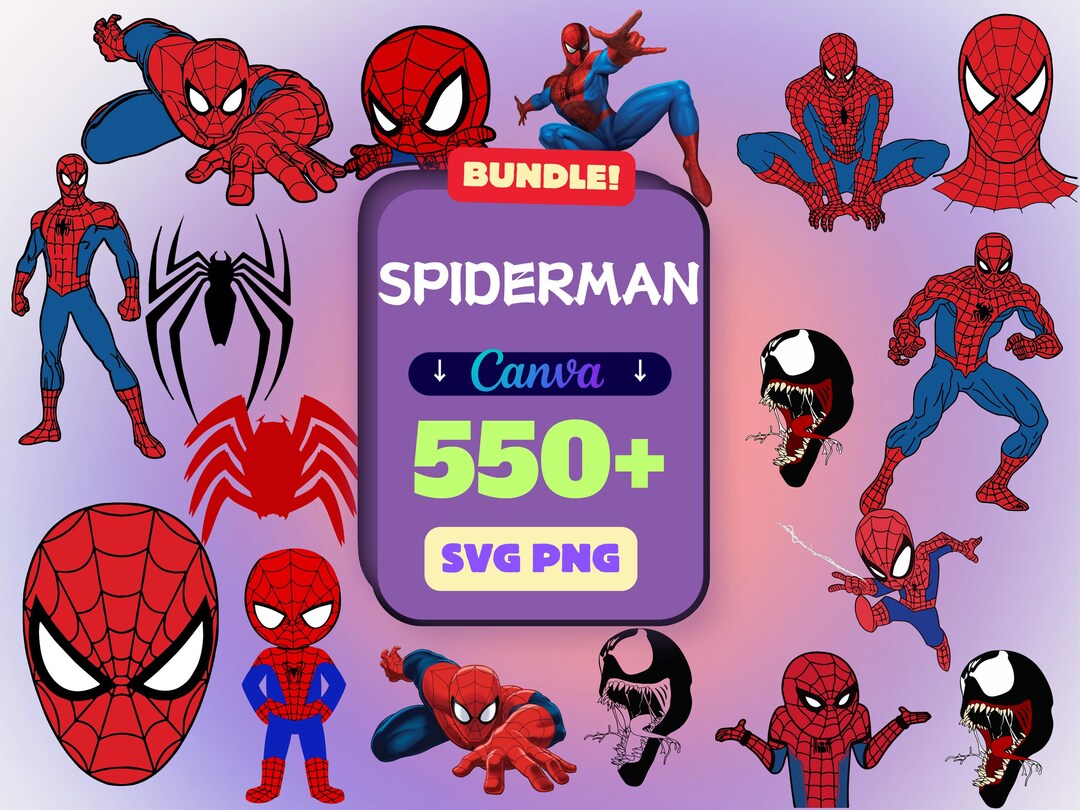 Spiderman Mega SVG, Spiderman Png Files, Spider Man Svg Bundle, Spidey ...