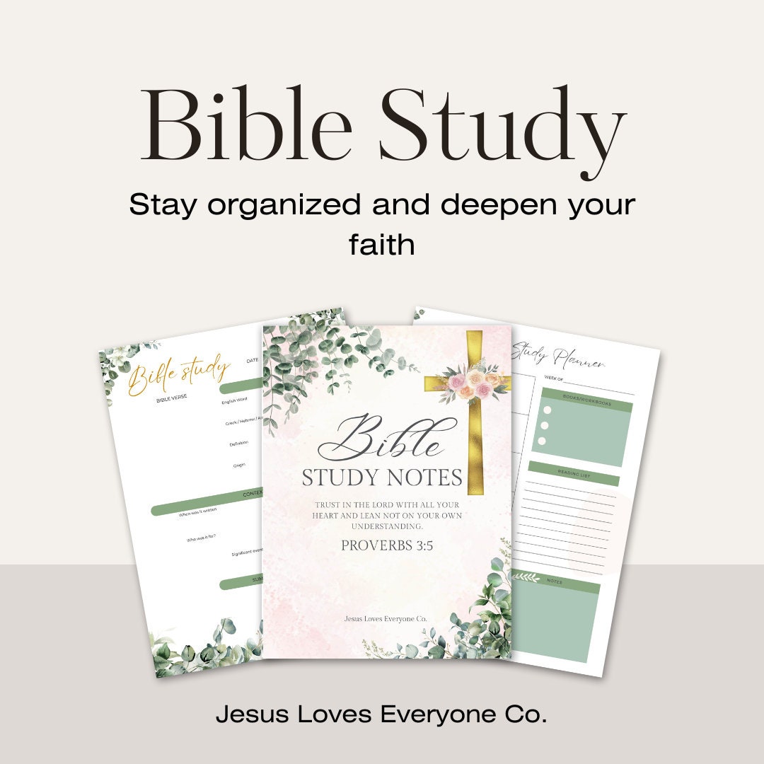 Digital Bible Study Notebook, Interactive Faith Journal, Christian ...