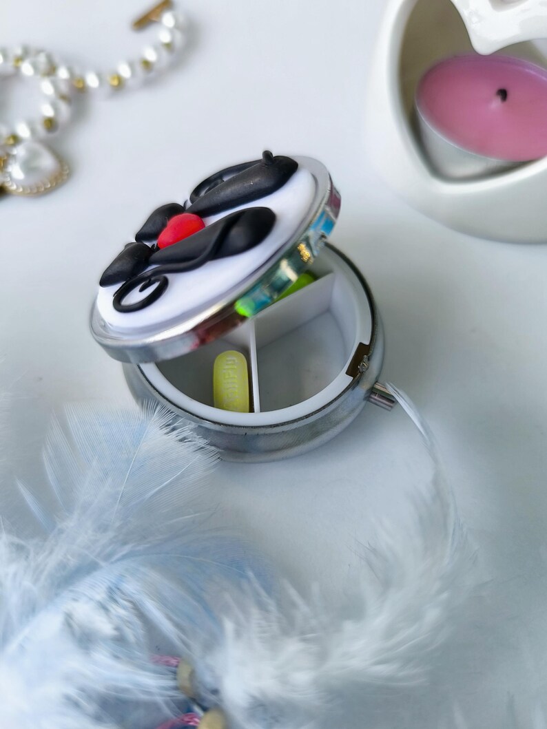 Handmade Cat Pill Box, Polymer Clay Decor, Small Pill Organizer - Etsy