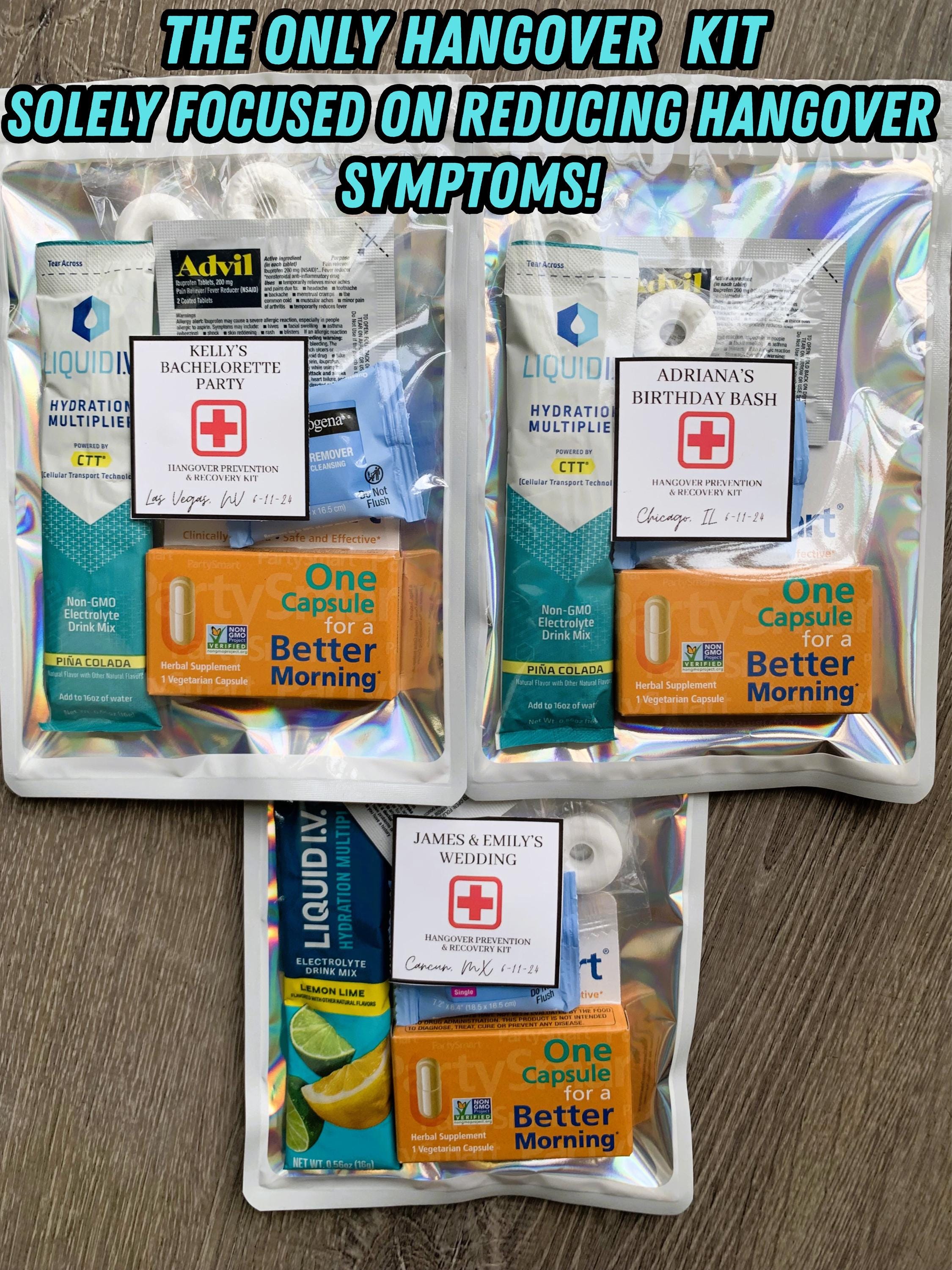 Hangover Prevention Kit reduces Hangover Symptoms, Custom Made for ...