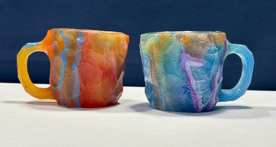 Pair of Fake Crystal Coffee Mugs Colorful Coffee Mugs Plastic Metal - Etsy