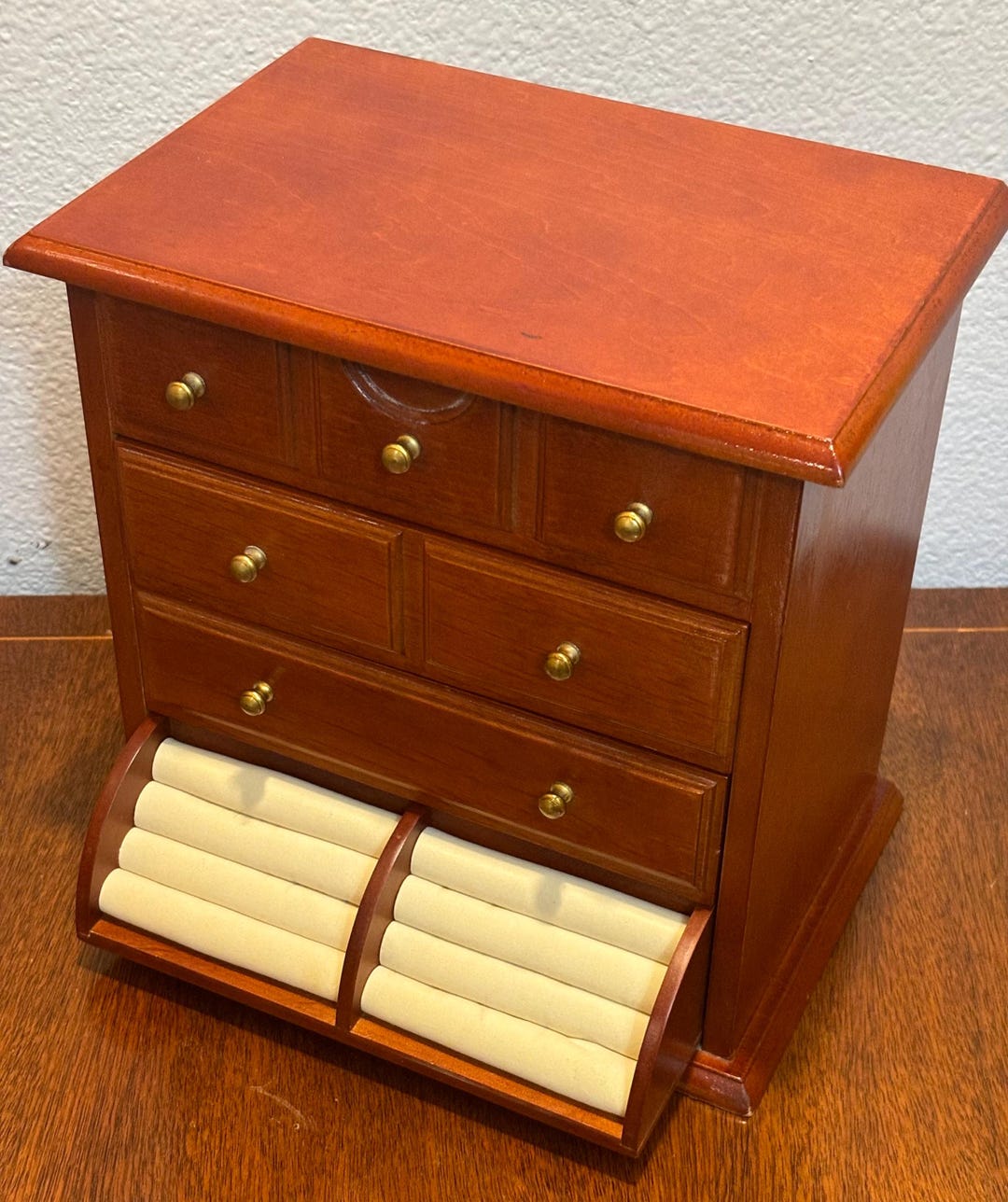 Vintage Jewelry Box | Armoire | Drawers | White Velvet | Craft&barrow ...