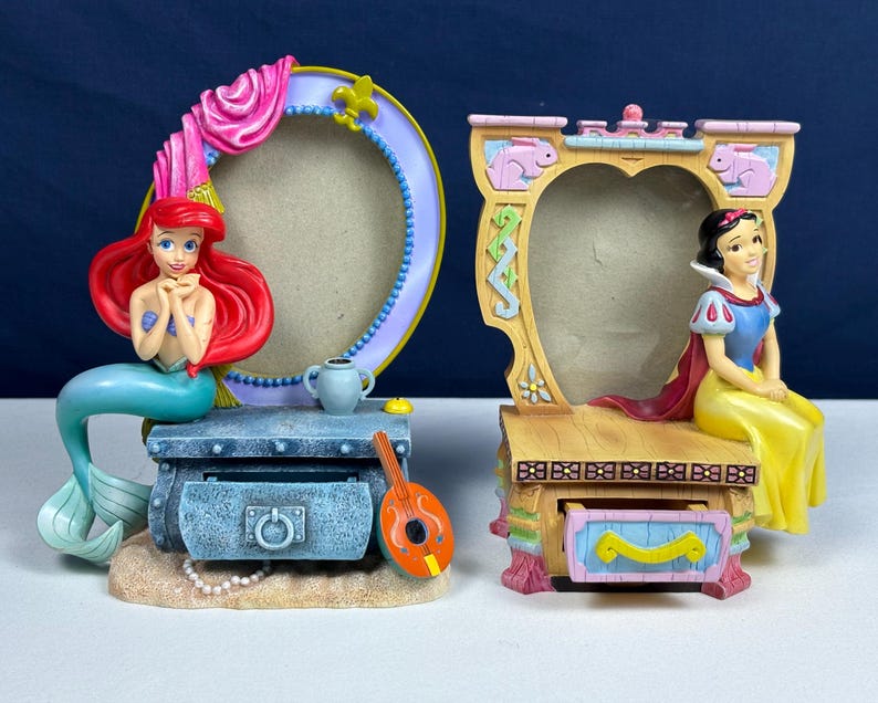 Vintage Disney Store Snow White & Ariel Picture Photo Frame With Drawer ...