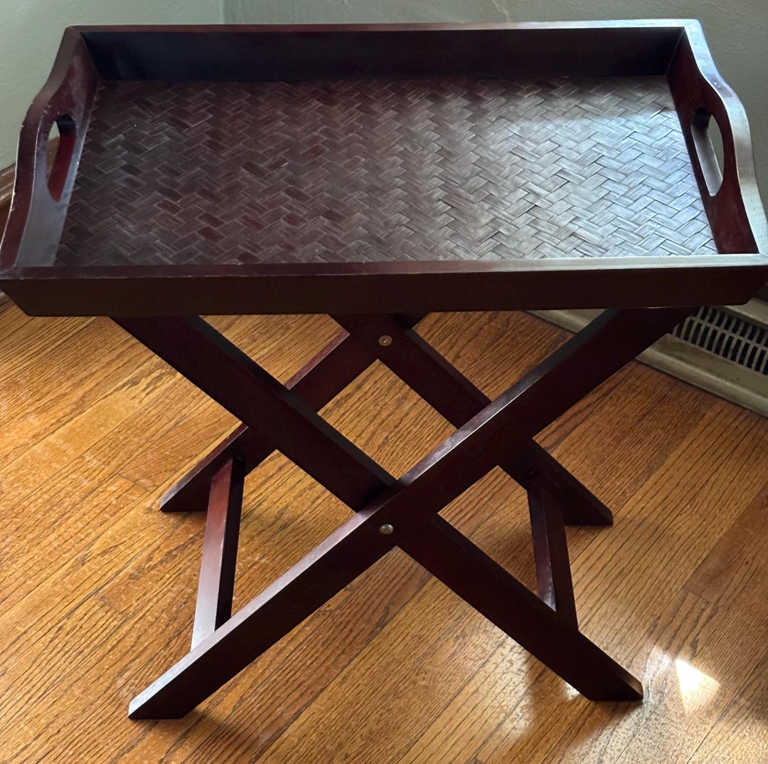 Vintage Wooden Folding Tray Table - Etsy