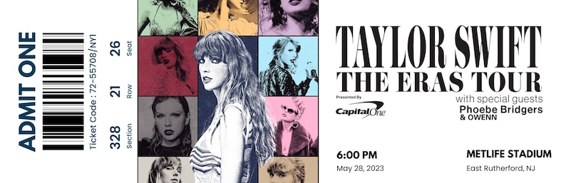 Personalized Concert Ticket - Etsy