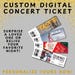 Personalized Concert Digital Ticket | Custom Event Digital Ticket ...