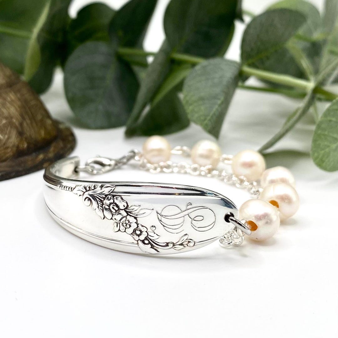 Spoon Jewelry Bracelet, 1946 QUEEN BESS, Initial Bracelet, Name ...