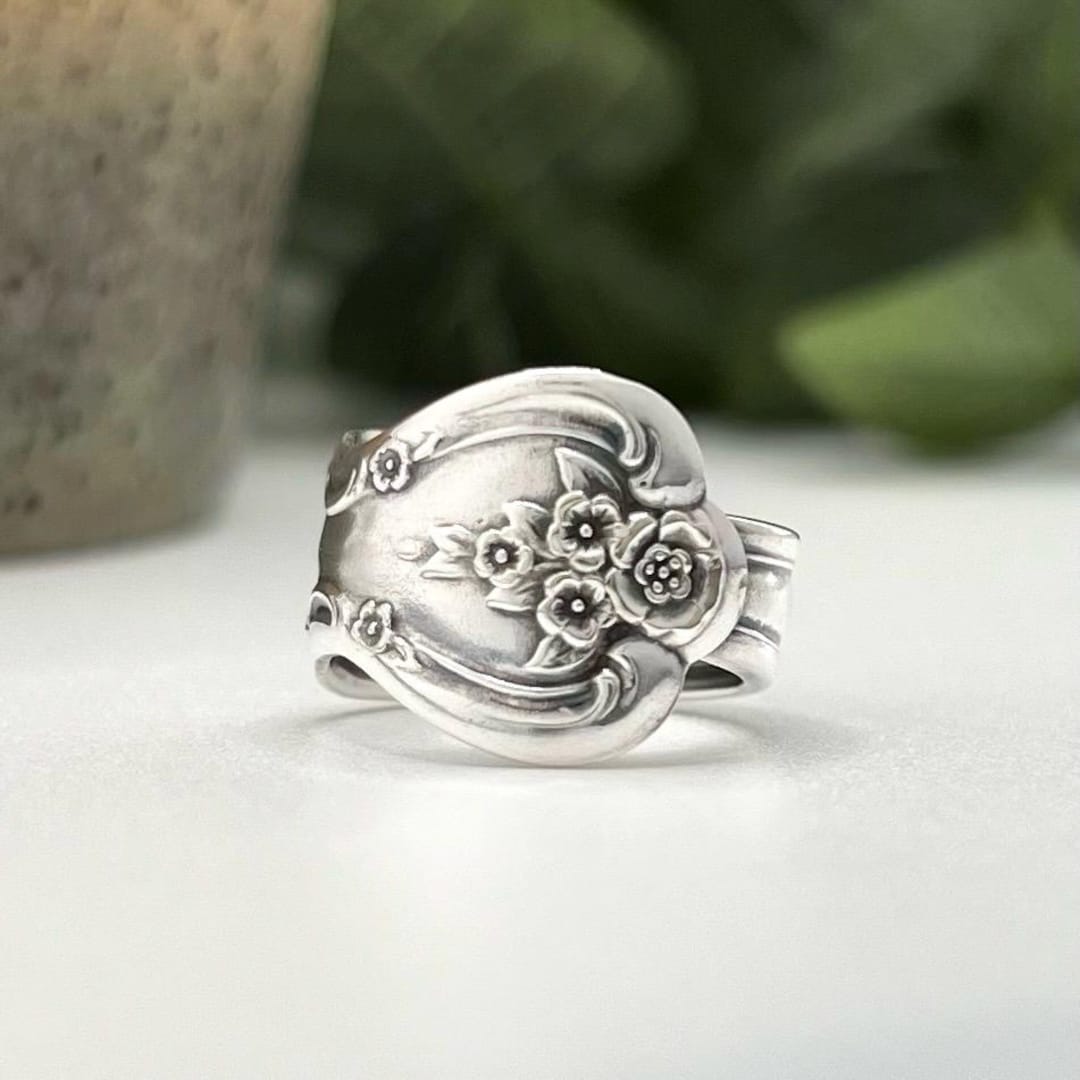 Spoon Ring, 1951 MAGNOLIA, Spoon Jewelry Ring, Silverware Ring ...