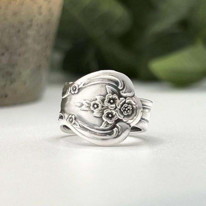 Sterling Magnolia Ring - Etsy