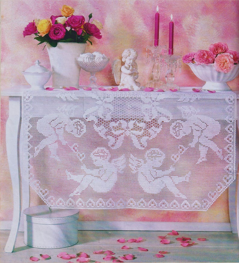 Cherub Fillet Crochet Table Runner JPG Instant Download - Etsy