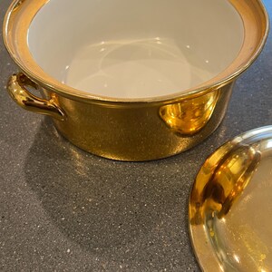 Vintage Hall China Golden Glo 8-1/2 Roaster Carbone Lidded Dish 22k ...