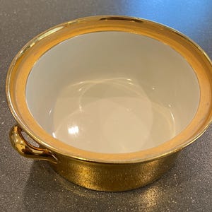 Vintage Hall China Golden Glo 8-1/2 Roaster Carbone Lidded Dish 22k ...