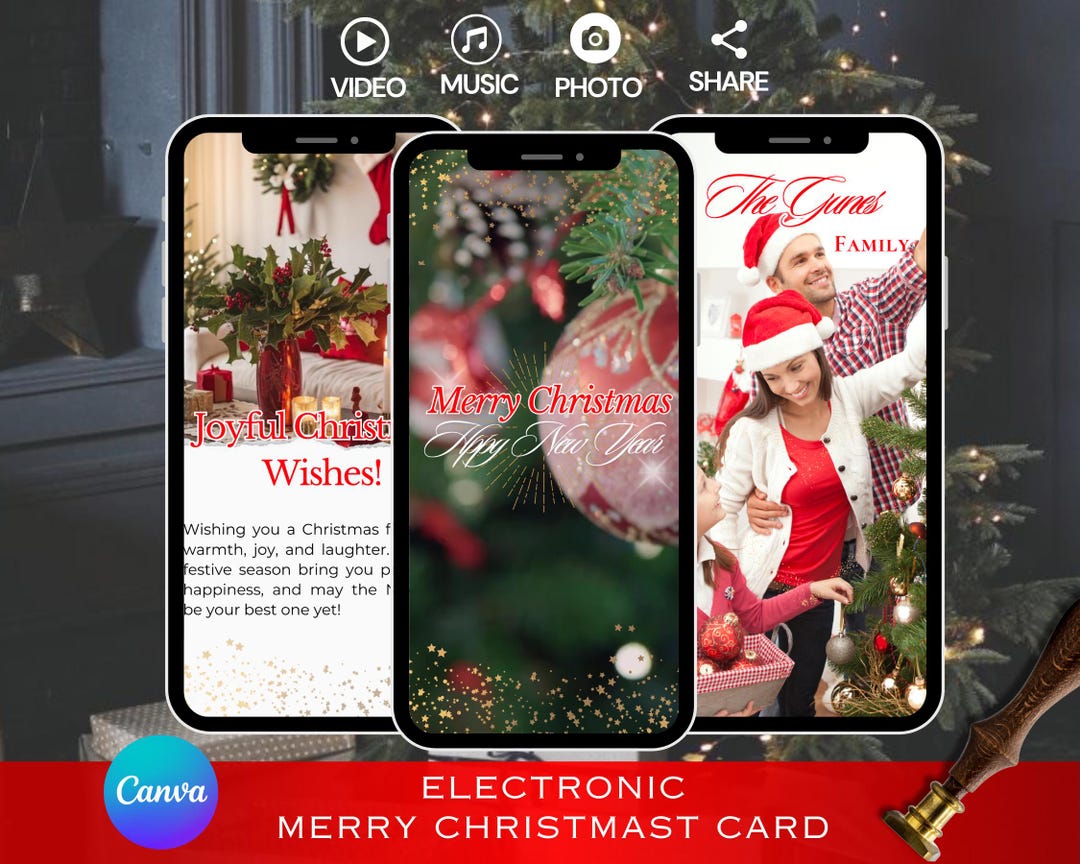 Animated Merry Christmas Video Template, Mobile Greeting (canva ...