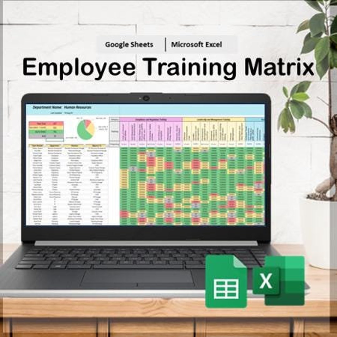 Employee Training Tracker Excel & Google Sheets, HR Training Matrix ...