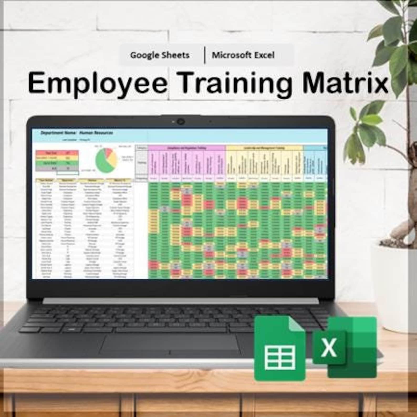 Employee Training Tracker Excel & Google Sheets, HR Training Matrix ...