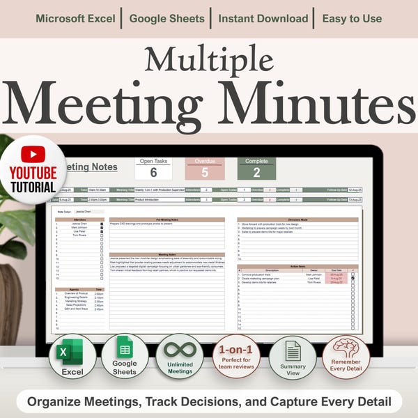 Action Trackers Excel - Etsy UK