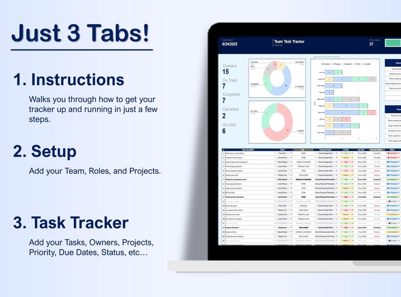 Team Task Tracker: Google Sheets Project Management (digital Download ...