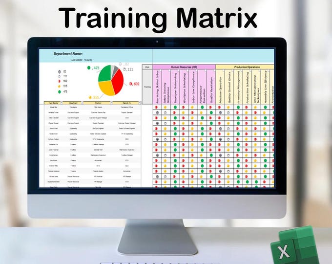 Excel Skill Matrix Template: Evaluate Employee Skills by Department ...