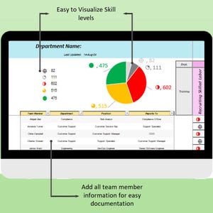 Excel Skill Matrix Template: Evaluate Employee Skills by Department ...