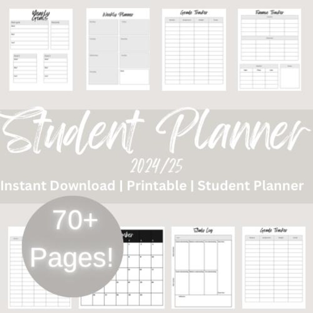That Girl Student Planner | Instant Download I Over 70 Pages! - Etsy