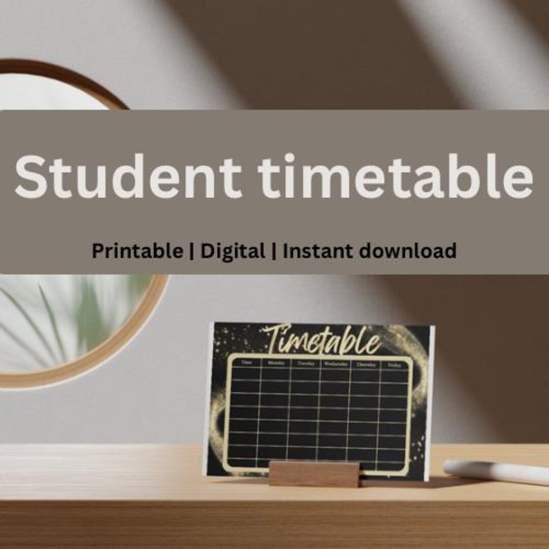 Student Timetable L Instant Download L Printable Timetable L Perfect ...
