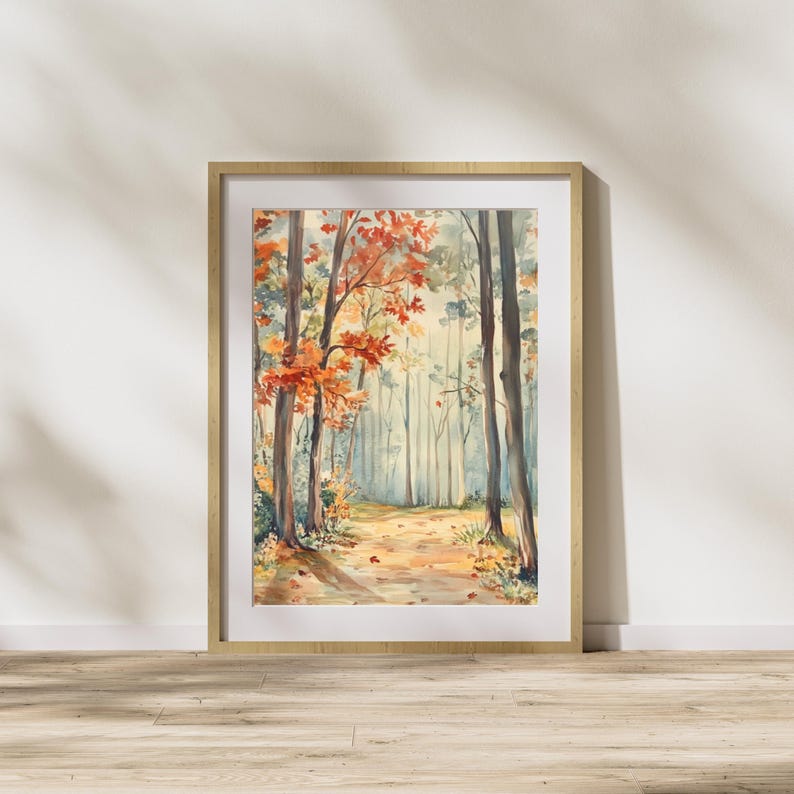 Fall Printable Wall Art, Fall Leaves Art, Autumn Wall Art, Fall Wall ...