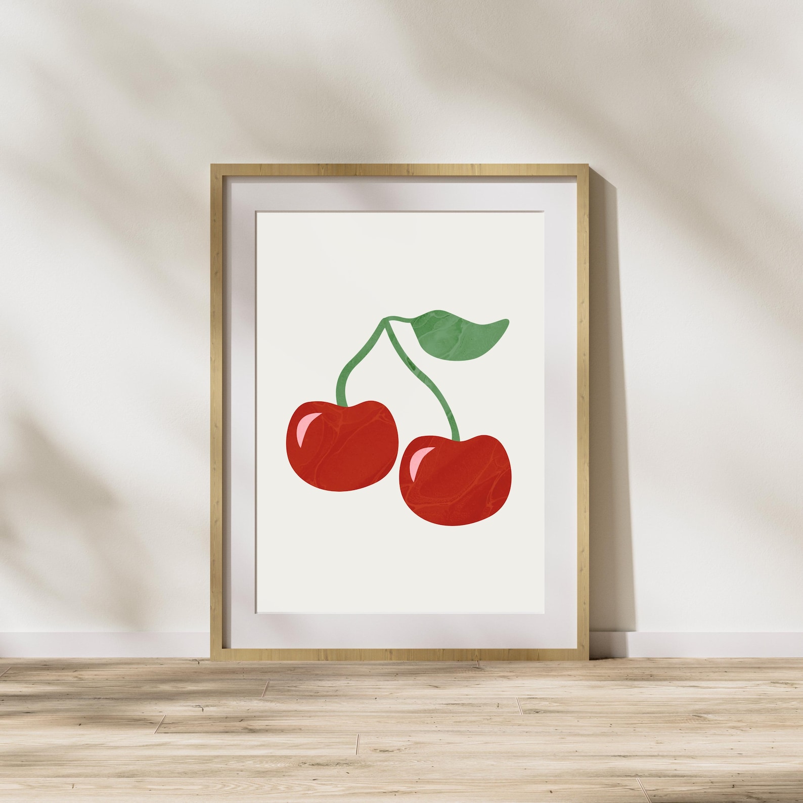 Minimalist Cherry Art Print: Trendy Kitchen Wall Decor (digital ...