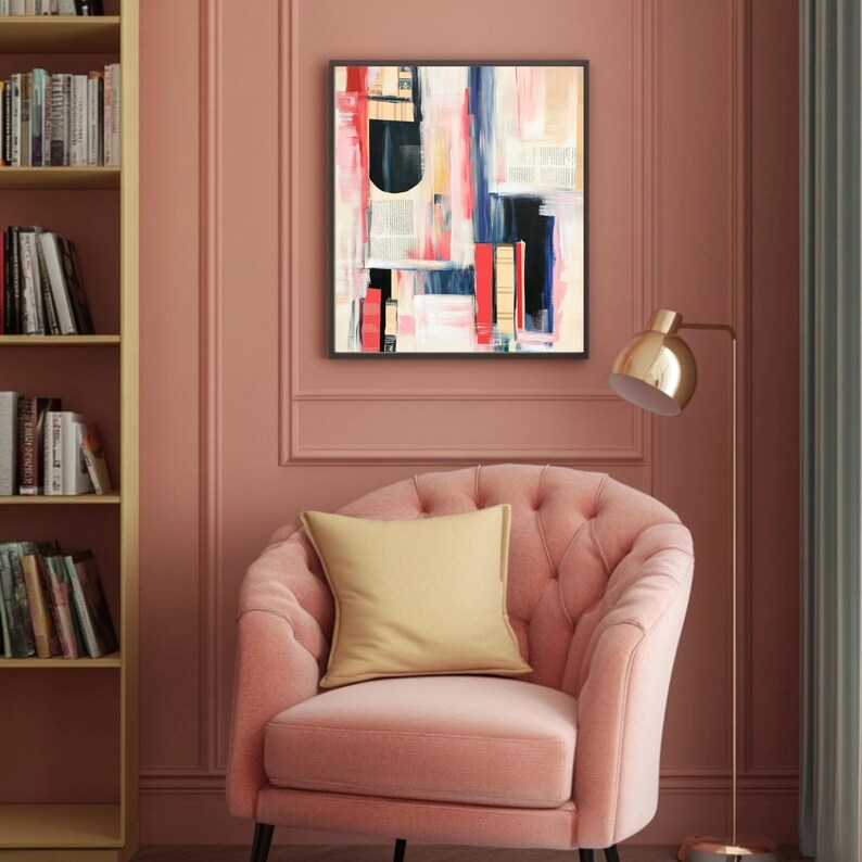Abstract Book Art Print: Modern Library Wall Decor (digital Download ...