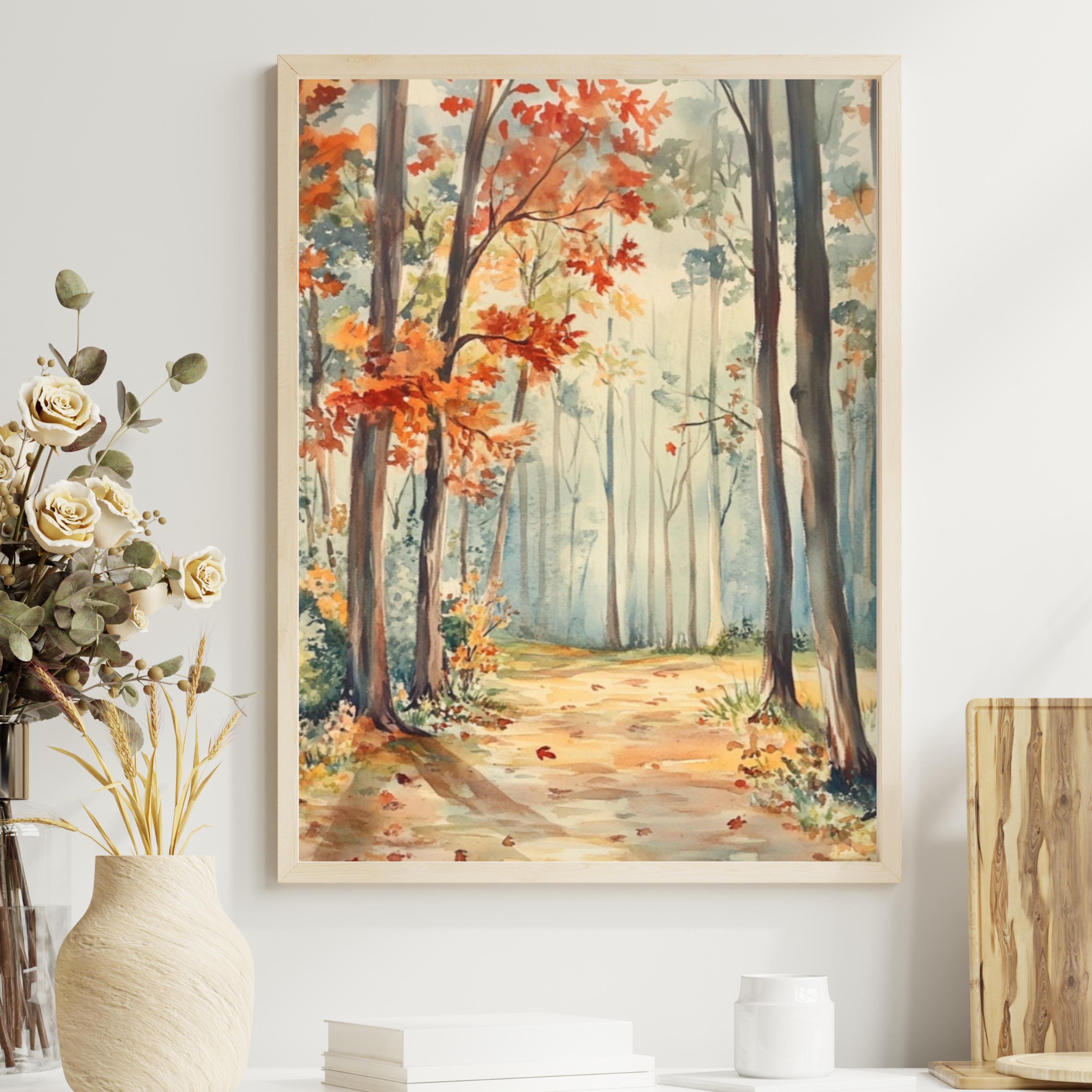 Fall Printable Wall Art, Fall Leaves Art, Autumn Wall Art, Fall Wall ...