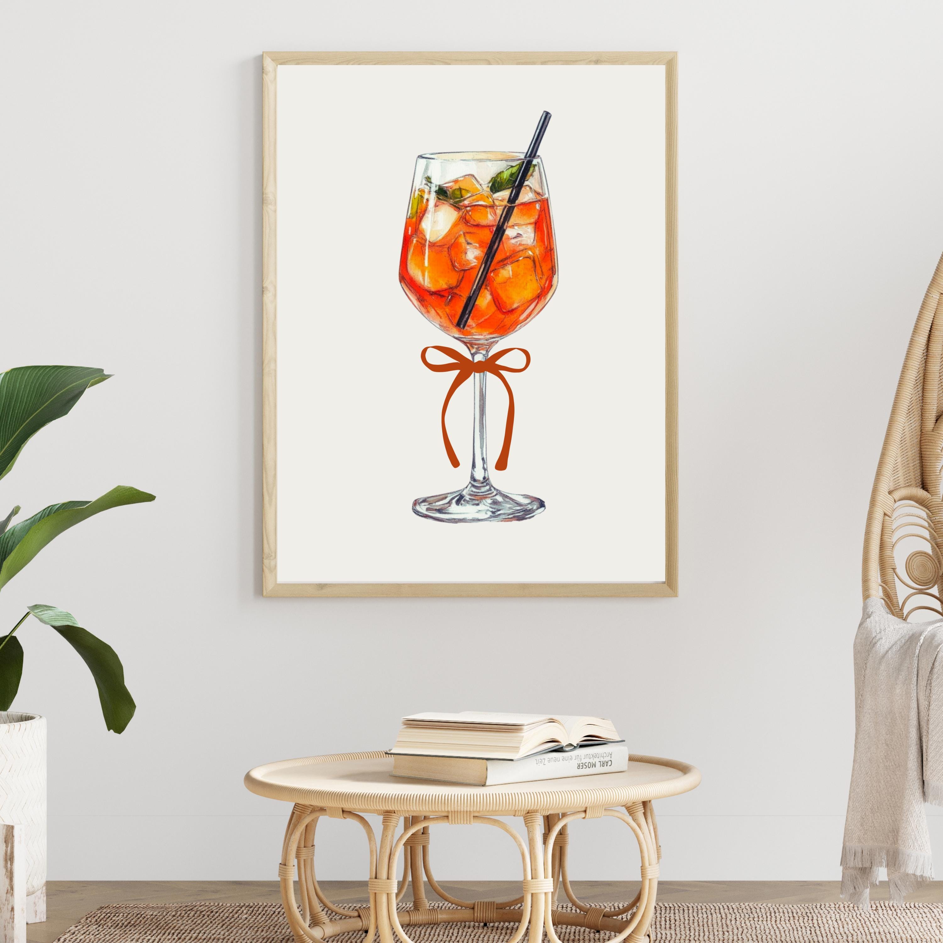 Aperol Spritz Print, Cocktail Bar Art Printable, Coquette Cocktail ...