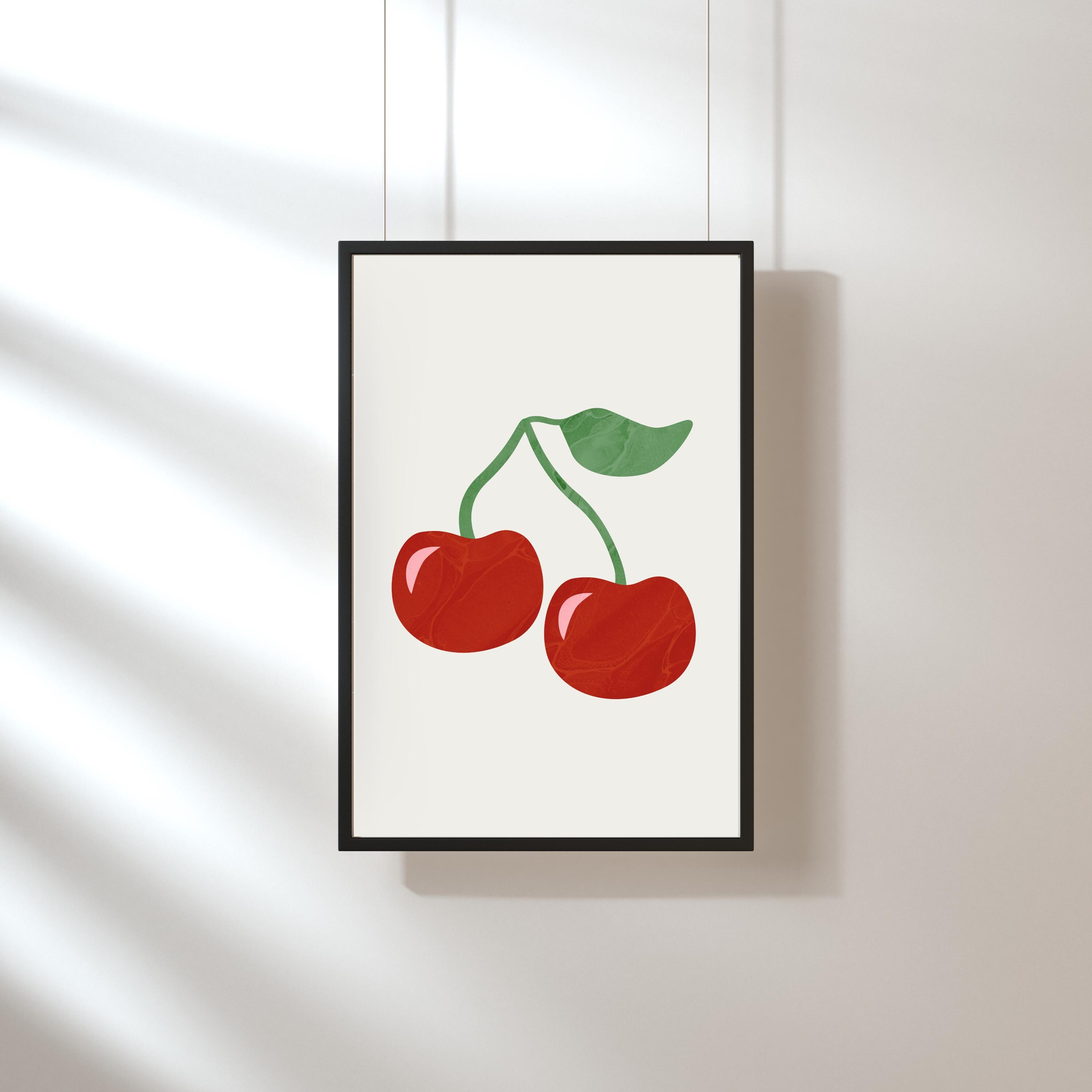 Minimalist Cherry Art Print: Trendy Kitchen Wall Decor (digital ...