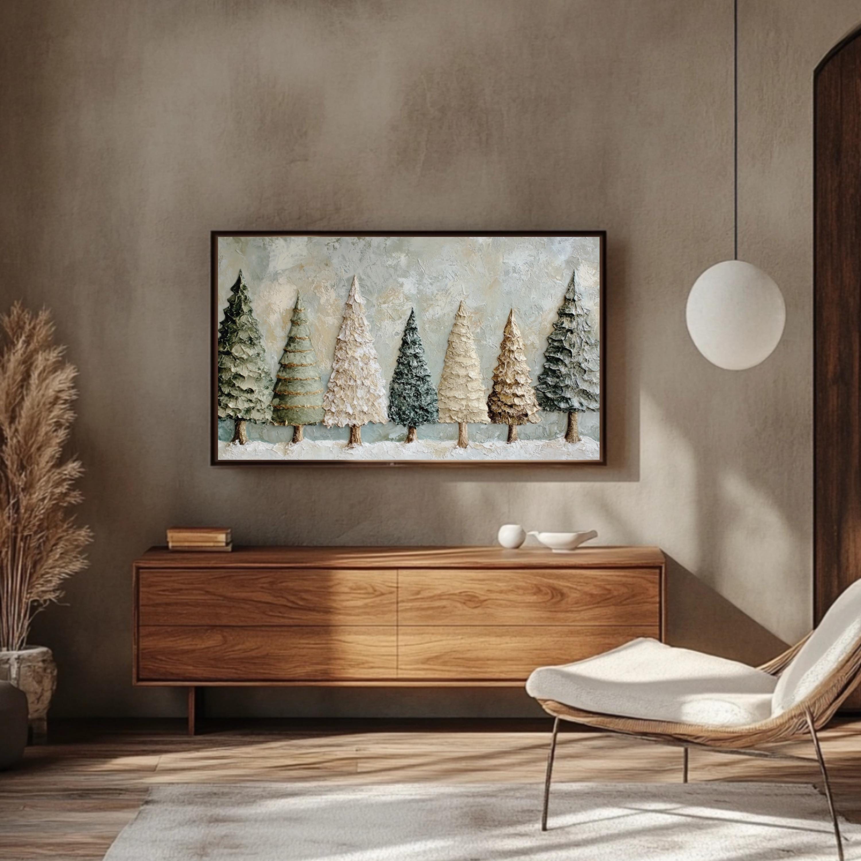 Primitive Christmas Tree TV Art, Farmhouse Christmas Decor, Holiday TV ...