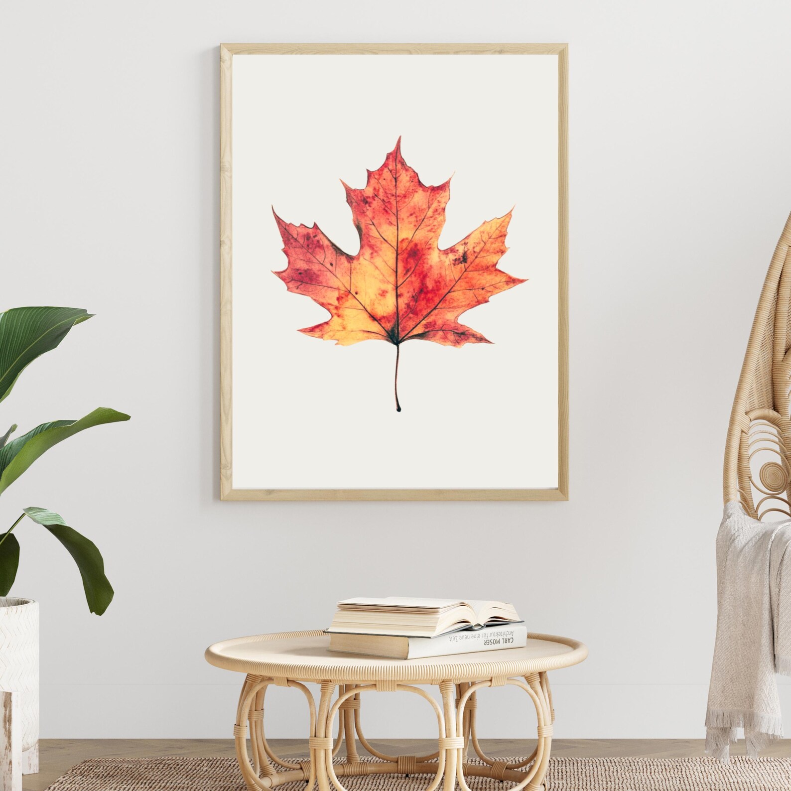 Autumn Leaf Wall Art, Fall Printable Art, Fall Wall Decor, Nature Wall ...
