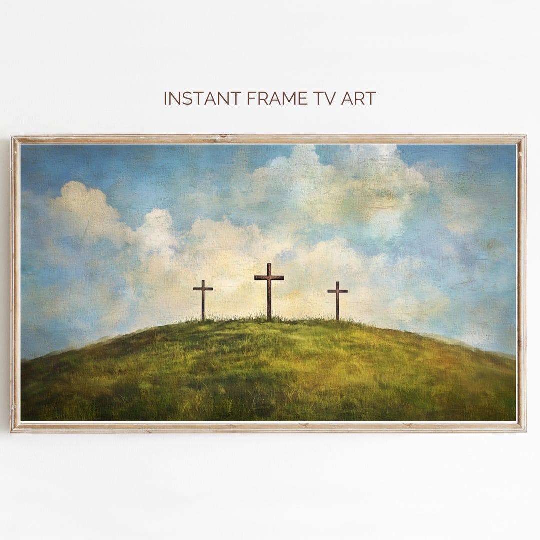 Easter Crosses Frame TV Art Spring, Christian Painting TV Art Download ...