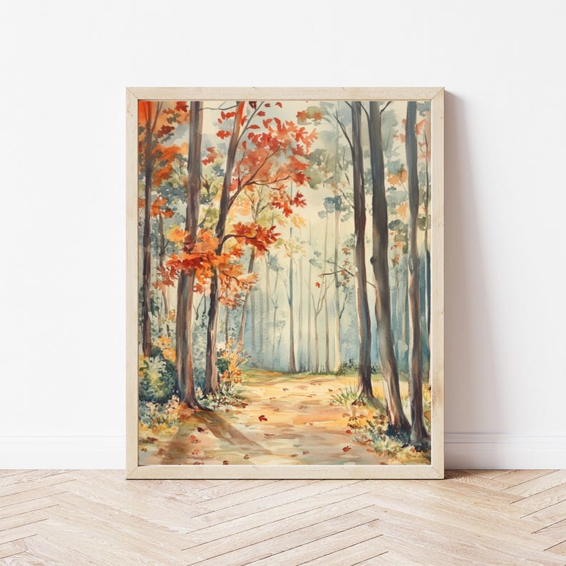 Fall Printable Wall Art, Fall Leaves Art, Autumn Wall Art, Fall Wall ...