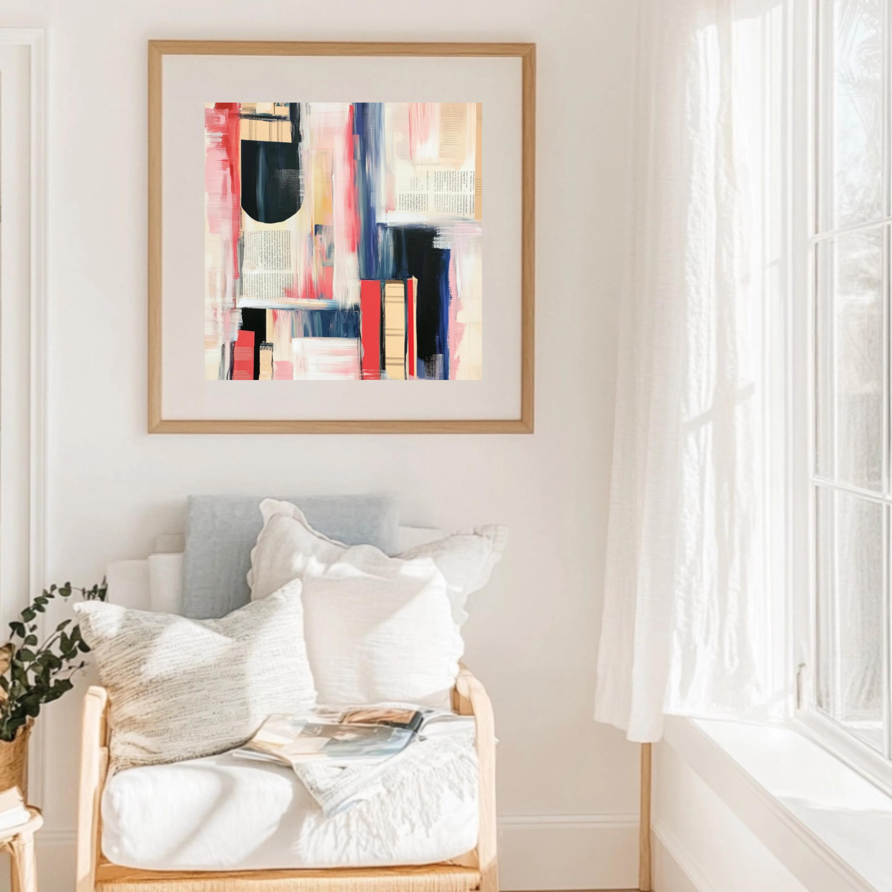 Abstract Book Art Print: Modern Library Wall Decor (digital Download ...