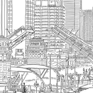 Chicago - Bridges Up! Print - Multiple Sizes / Black & White - Etsy