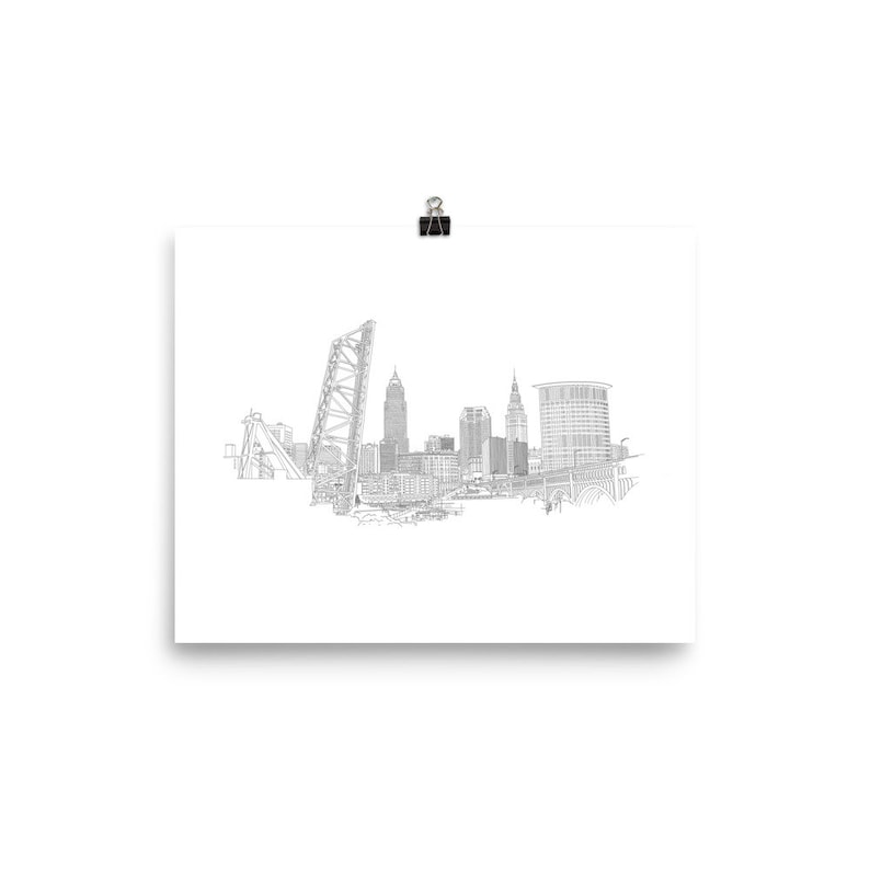 Cleveland - Skyline Line Drawing Print - Etsy