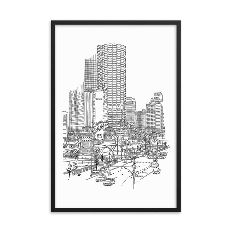 Chicago Bridges Up Print FRAME INCLUDED - Etsy
