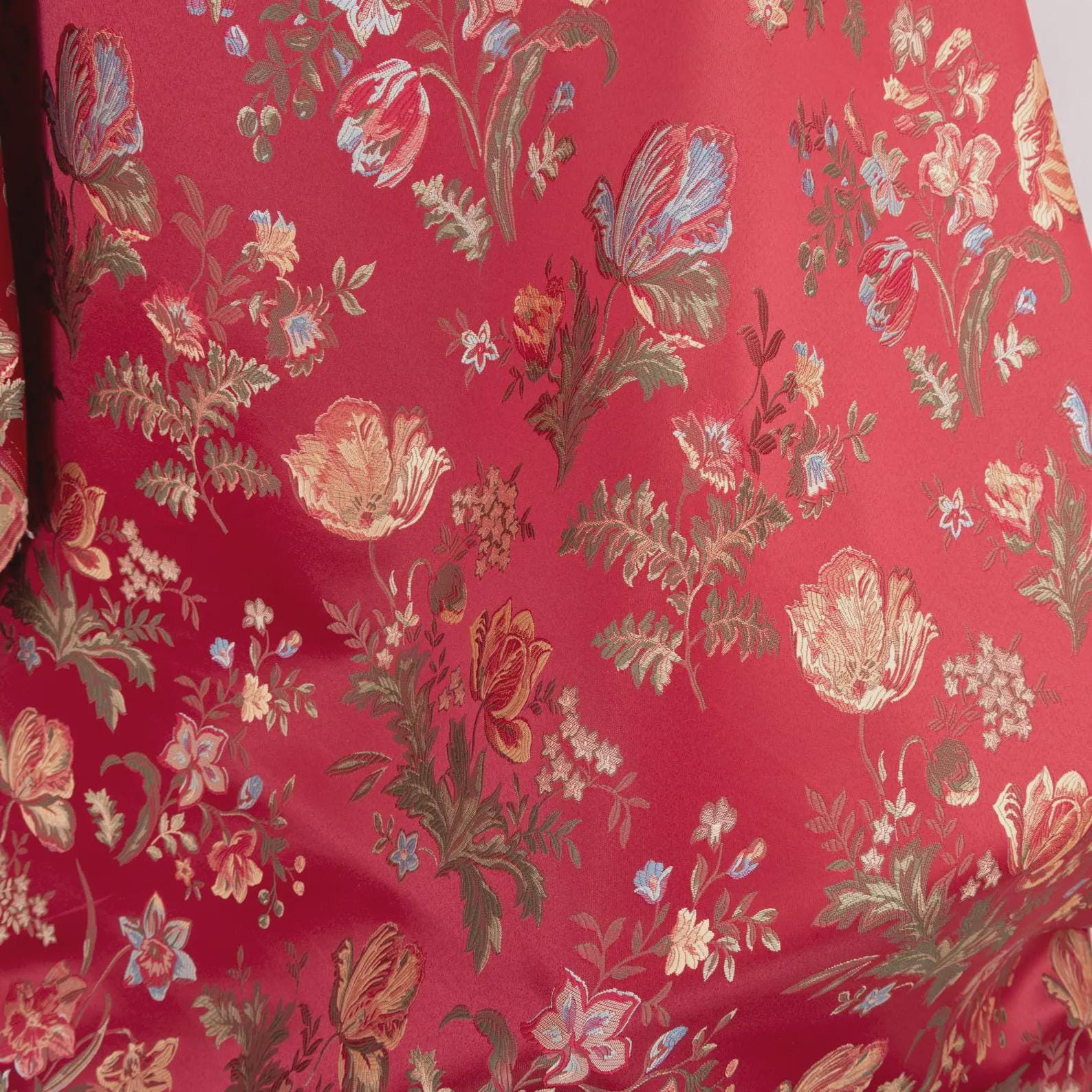 Italian Lampas Fabric 280 Cm | Luxury Silk-effect Brocade With Embossed ...