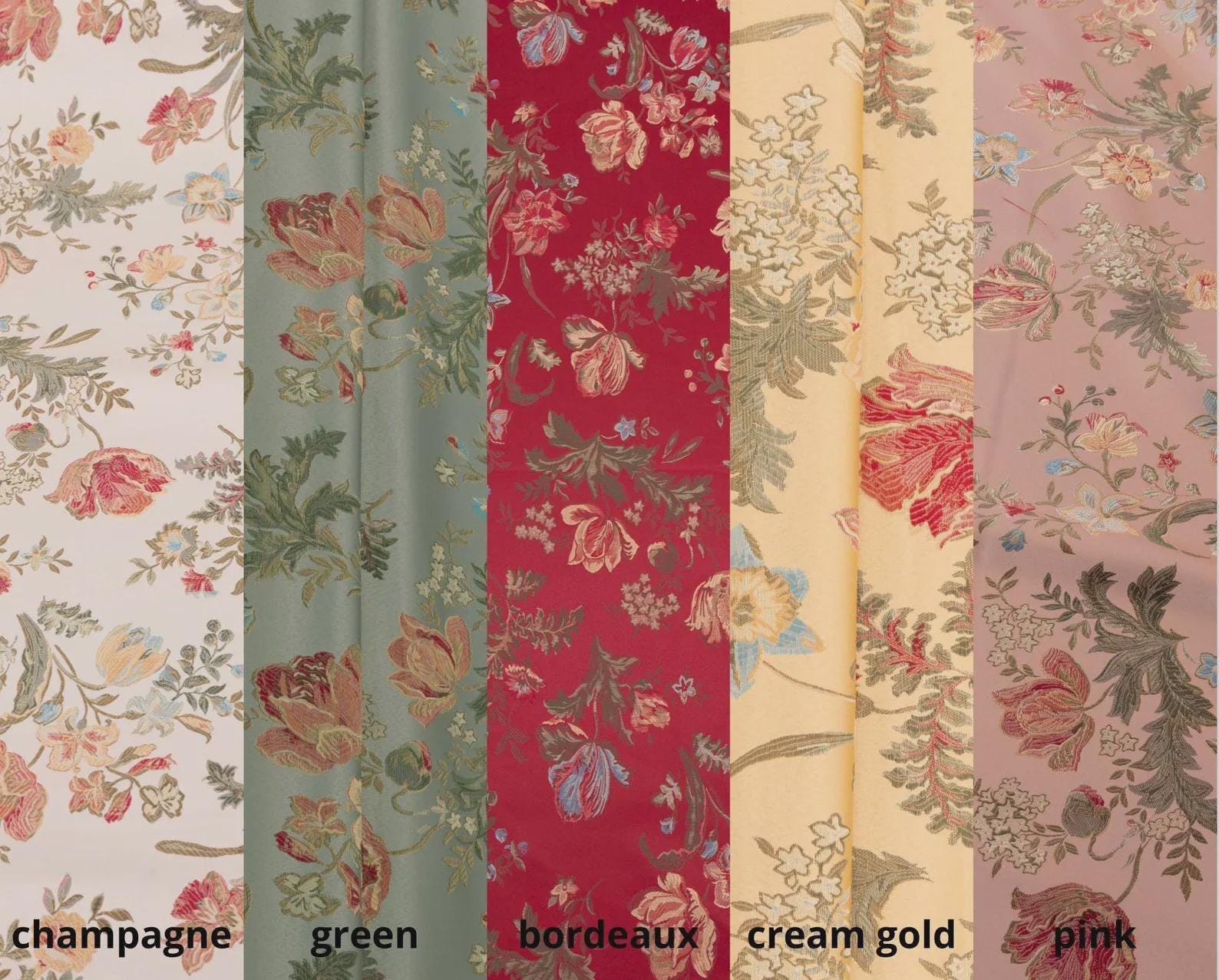 Italian Lampas Fabric 280 Cm | Luxury Silk-effect Brocade With Embossed ...