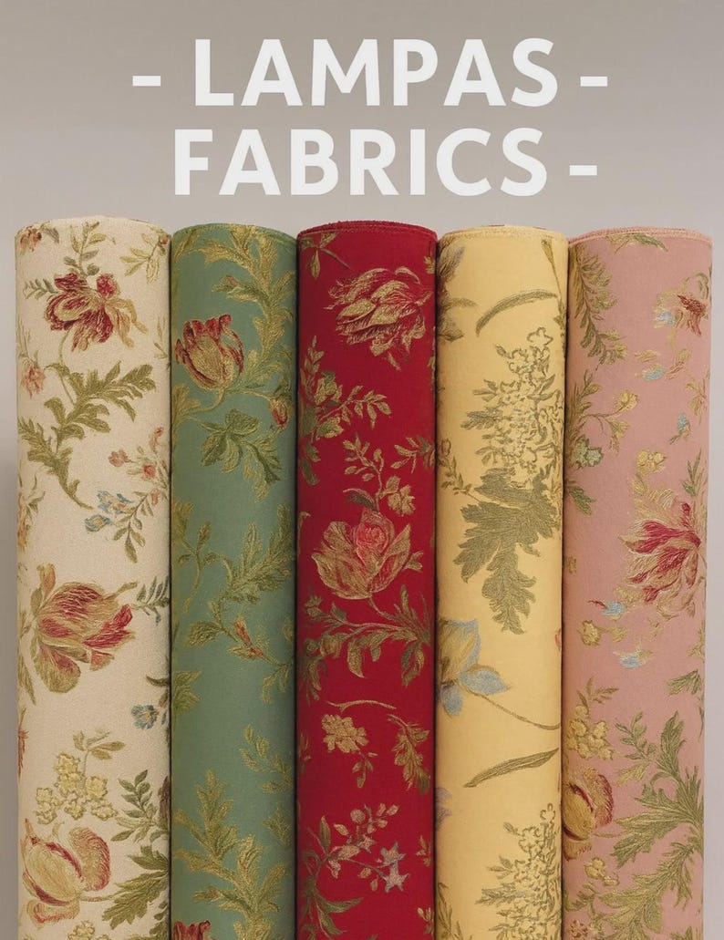 Italian Lampas Fabric 280 Cm | Luxury Silk-effect Brocade With Embossed ...