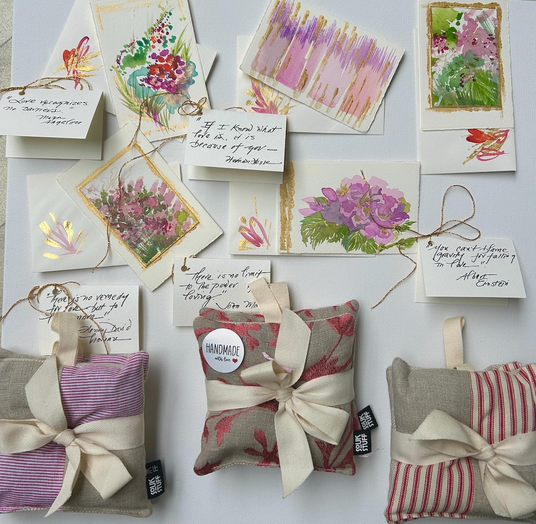 Custom-made Sachets and Hand-painted Greeting Cards Gift Set - Etsy