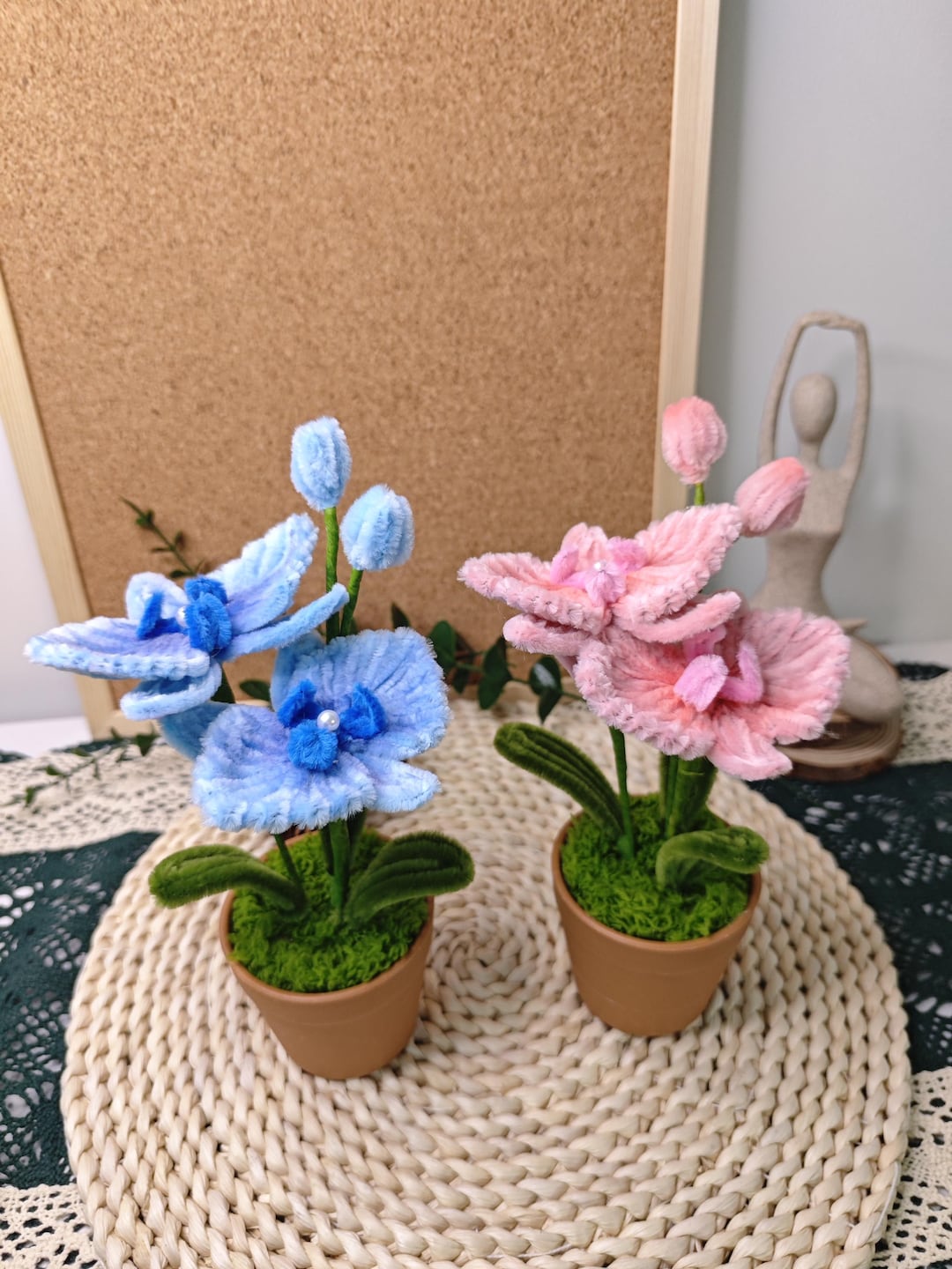 Pipe Cleaner Adorable Twist Rod Orchid Pot, Mini Desktop Decoration, 1: ...