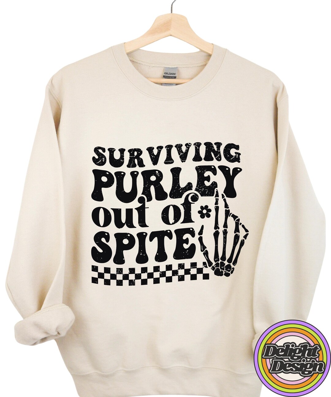 Surviving Purely Out of Spite Svg, Melting Face Retro Design, Sarcastic ...