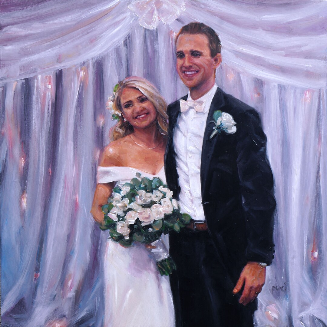 Wedding Day, Custom Oil Portrait Paintings, Weddings Anniversaries Love ...