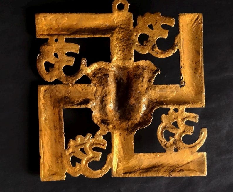 Ganesh Wall Hanging: Om & Swastik Metal Vastu Protector - Etsy