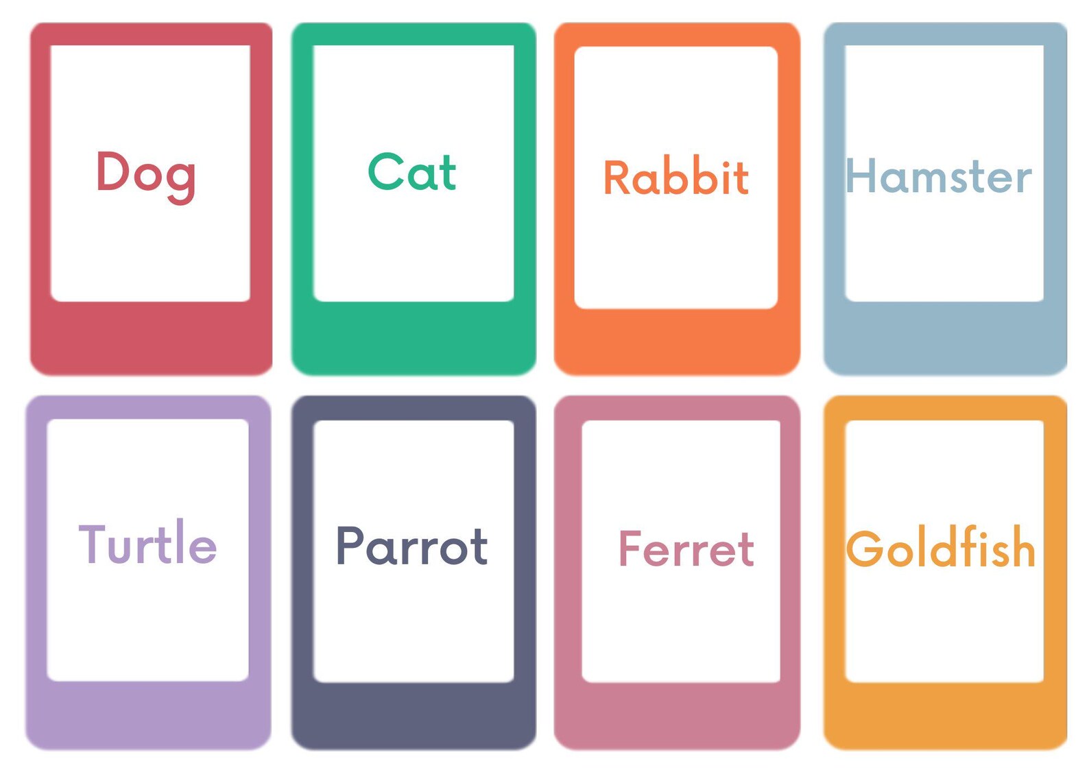 Printable 8 Pet Flashcards With Coloring Pages - Etsy Canada