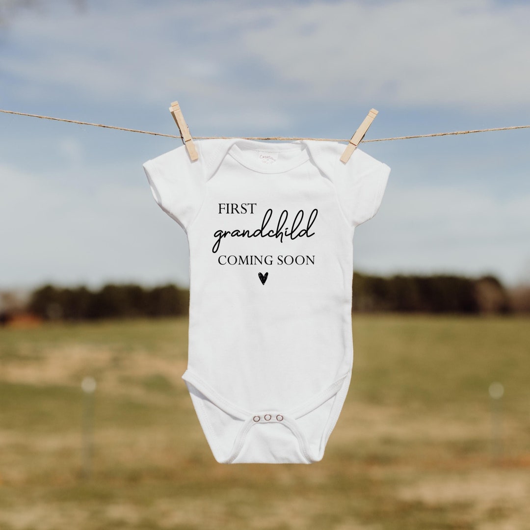 First Grandchild Coming Soon Onesie®, Baby Announcement Onesie®, New ...